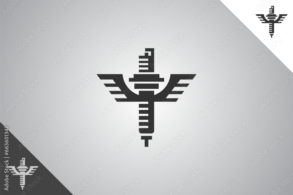 Spark plug logo. Minimal and modern logotype. Auto garage dealership ...