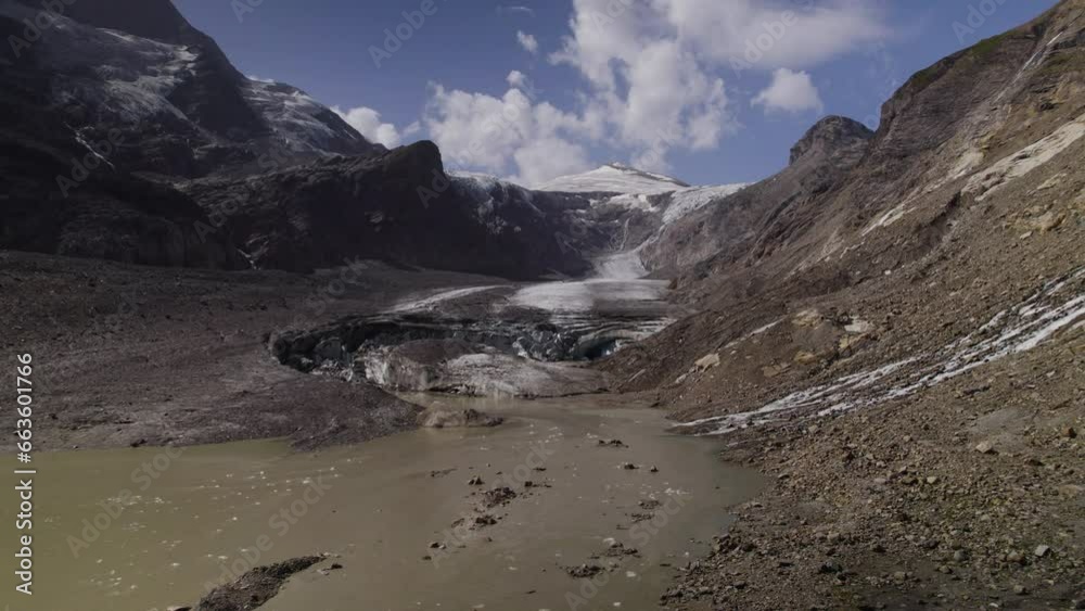 Retreating glacier due to global warming, Austrian longest and fastest ...