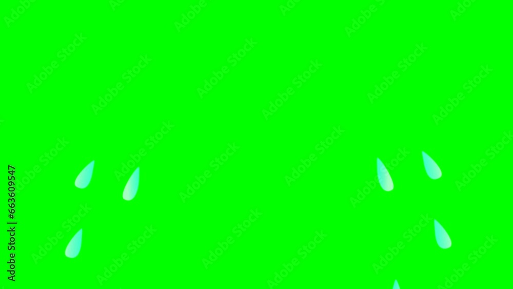 The video element of tears coming out of eyes on a green screen ...