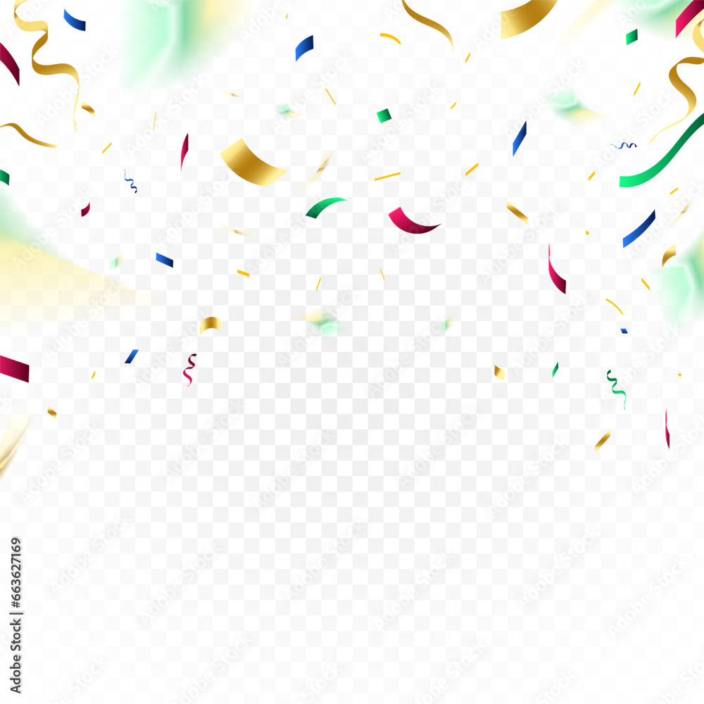 Confetti vector png. colorful confetti falling from the sky ...
