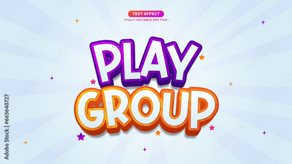 Play Group Vector Cute and Child Text Effect. Fully Editable Font and ...