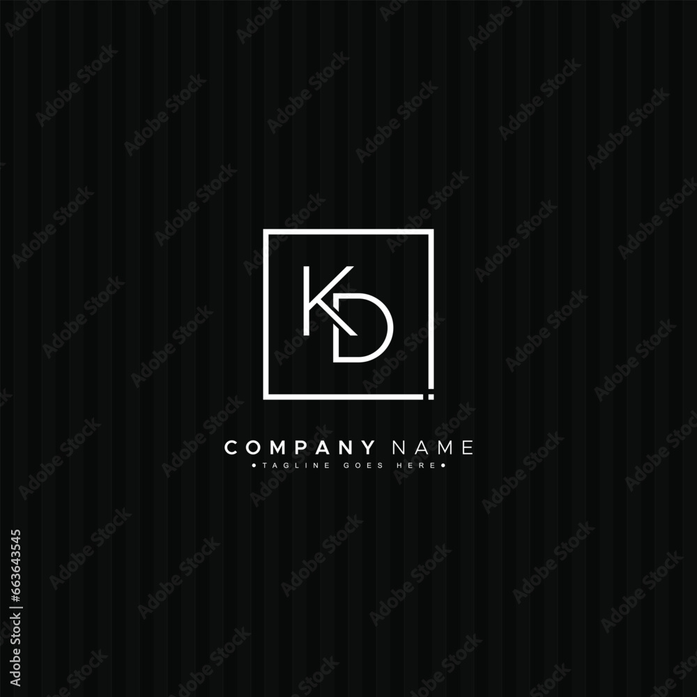 Vector Template for Initial Letter KD Logo - Elegant Monogram Logo for ...
