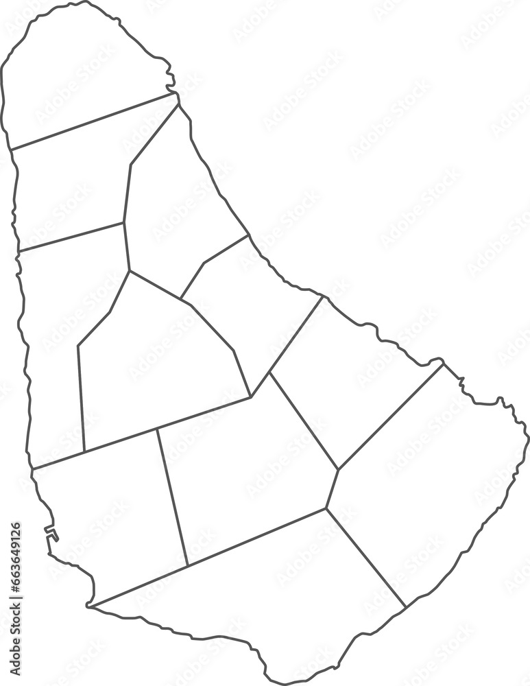 Map of Barbados with detailed country map, line map. Stock Illustration ...