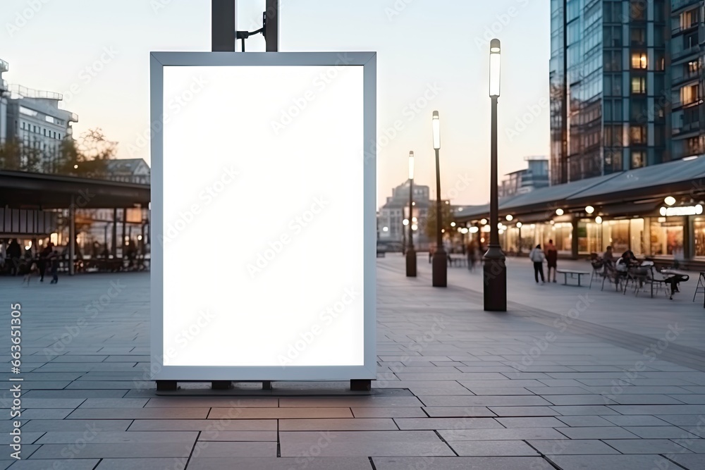 white blank advertising billboard. street mockup panel. digital ...