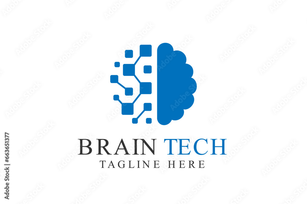 brain logo suitable for technology logo design. brain tech vector logo ...