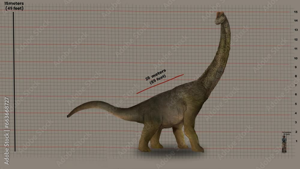 Animated 3D Model Of Brachiosaurus Showing Its Height And Length ...