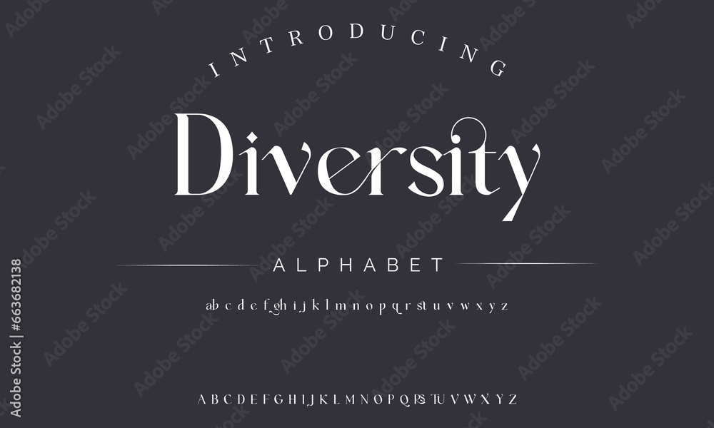 Diversity Elegant luxury abstract wedding fashion logo font alphabet ...
