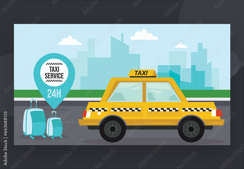 24 Hours Travelling Taxi Service Concept Based Web Template With ...