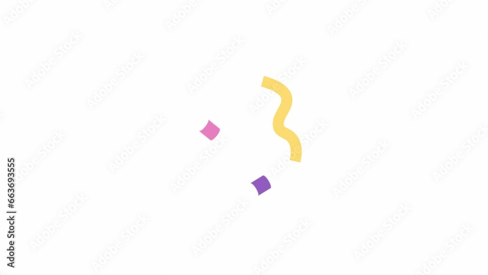 Confetti party decoration falling 2D object animation. Surprise new ...