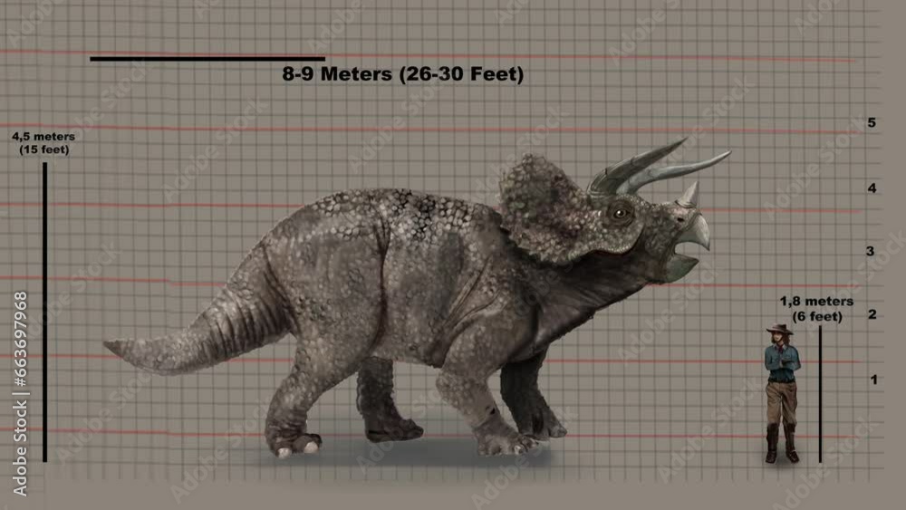 Comparison Of Heights - Triceratops Versus Human On Height Chart ...