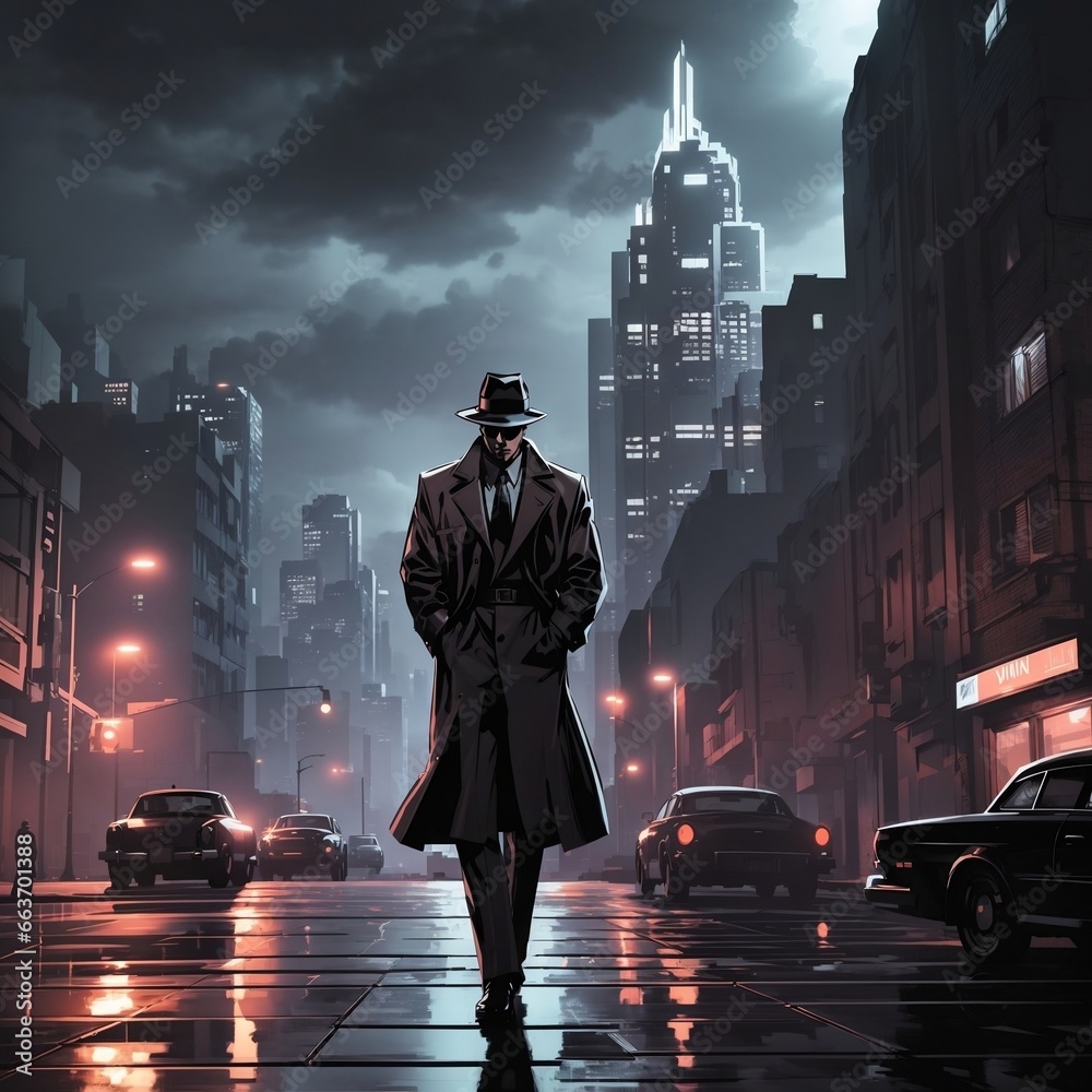 AI art of a dark, moody cityscape in comic book style – perfect for ...