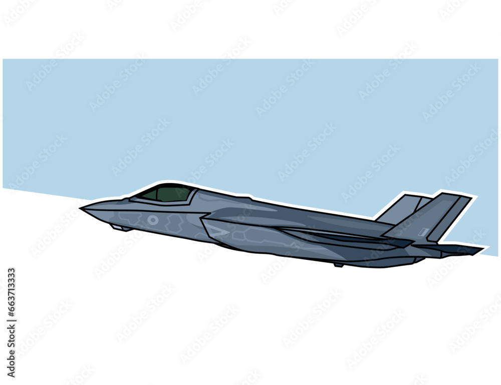 F-35B Lightning II stealth fighter jet. Stylized image for prints ...