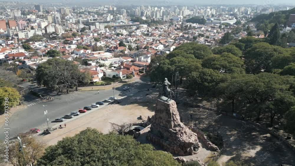 Aerial view of General Martin Miguel de Guemes memorial monument ...