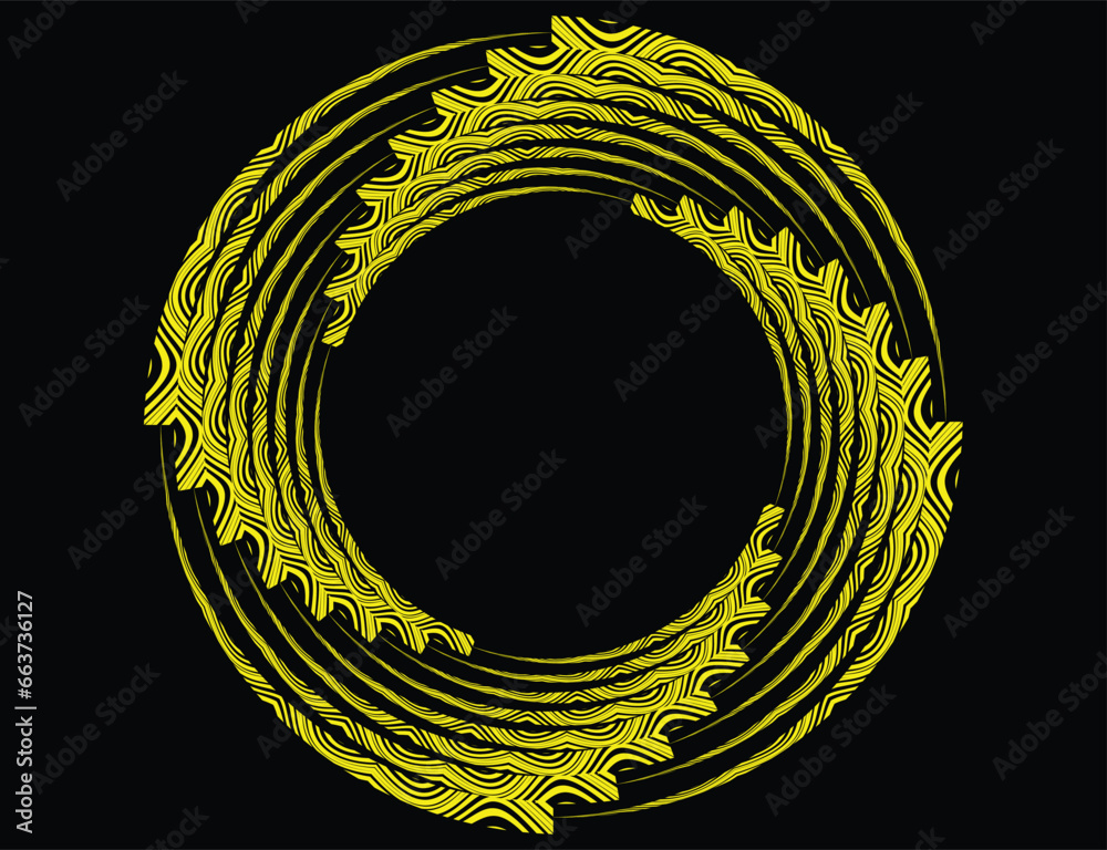 yellow halftone dots in vortex form. Geometric art. Trendy design ...