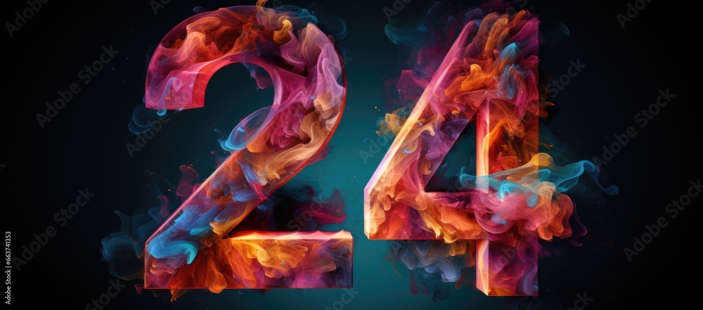Numbers 24 in a festive Christmas context, signifying the impending new ...