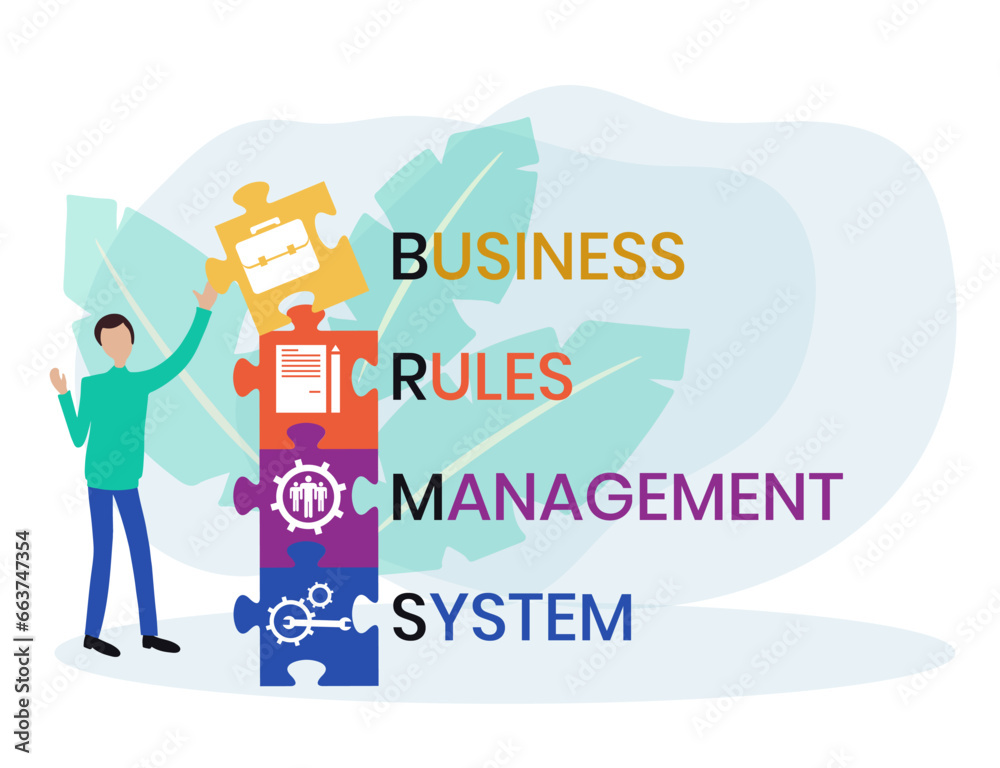 BRMS - Business Rules Management System acronym. business concept ...