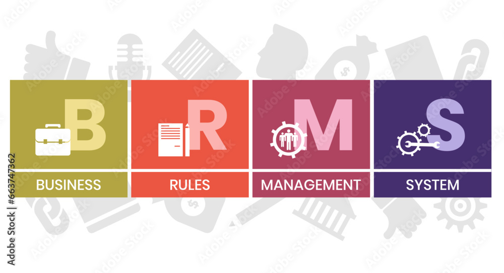 BRMS - Business Rules Management System acronym. business concept ...