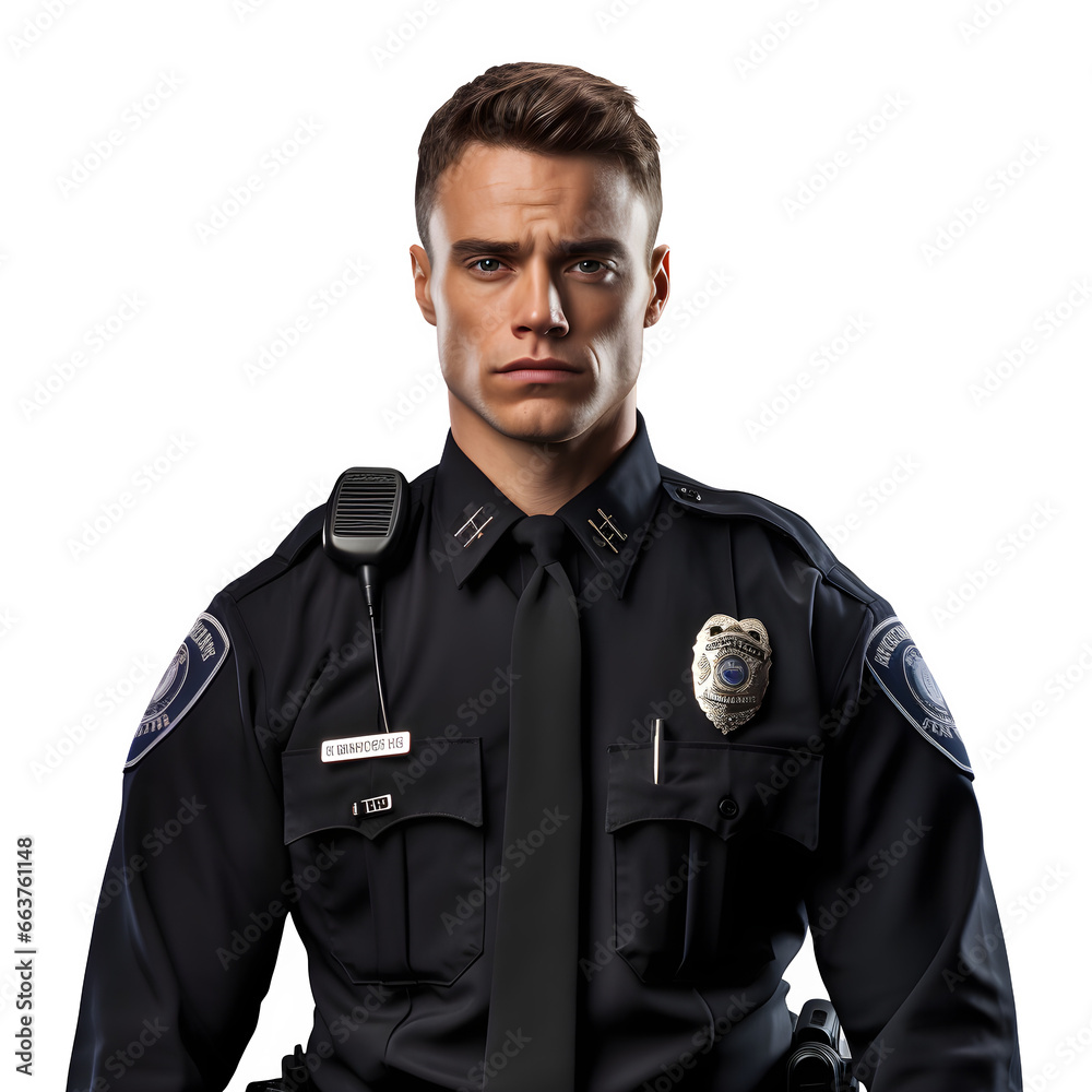 Caucasian policeman on transparent background, White man, png file ...