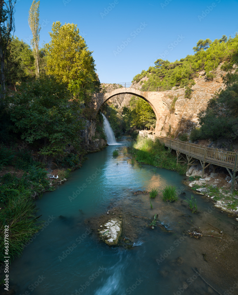 Fototapeta Clandras bridge and waterfall. It is a Phrygian period ...