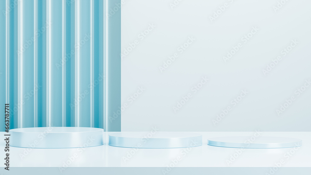 Empty round podium, modern pedestal and platform, stand stage, cylinder ...