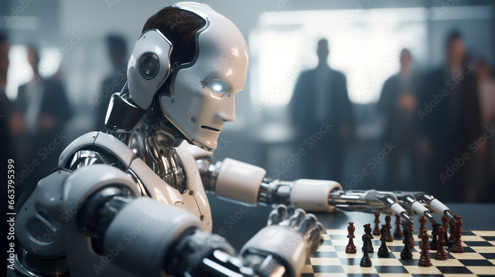 Android, robot, chess, master, artificial intelligence, chess player ...