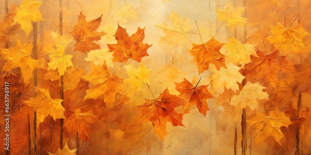 Background image of autumn foliage in the style of digital oil painting ...