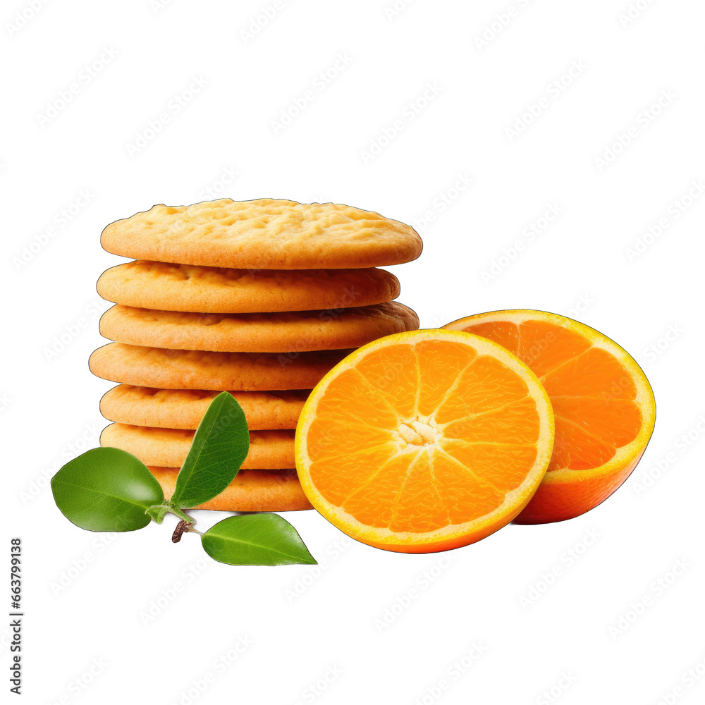 Mandarin orange cookies isolated on transparent background Stock ...