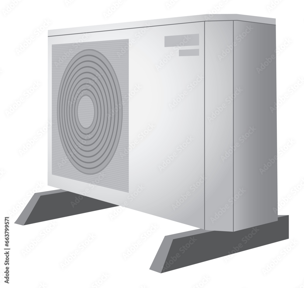 Heat pump vector illustration isolated on white background Stock Vector ...