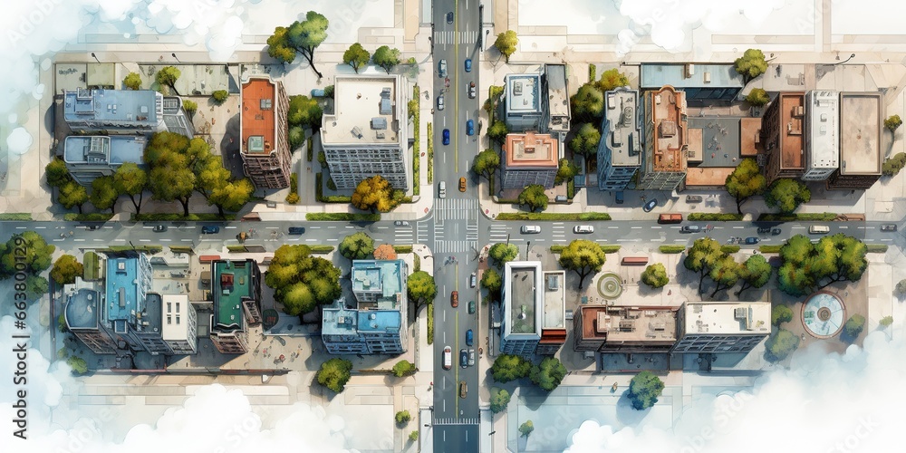 Modern city map layout with street plan Stock Photo | Adobe Stock