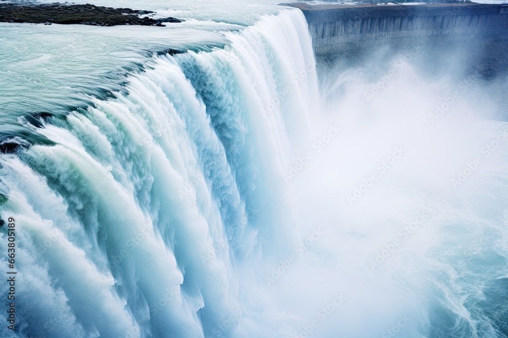 Niagara Falls texture background, the junction of a huge mountain range ...