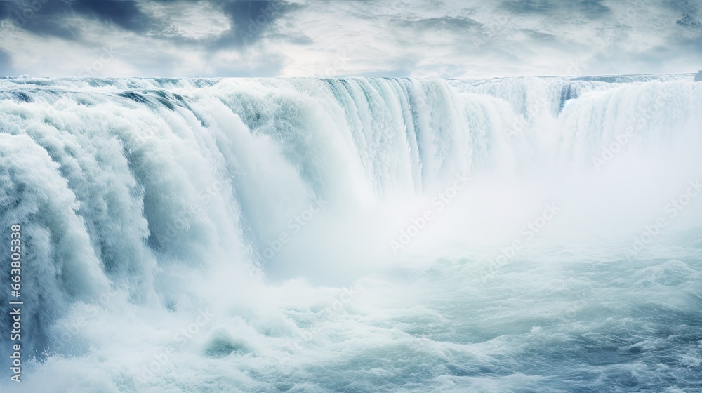 Niagara Falls texture background, the junction of a huge mountain range ...