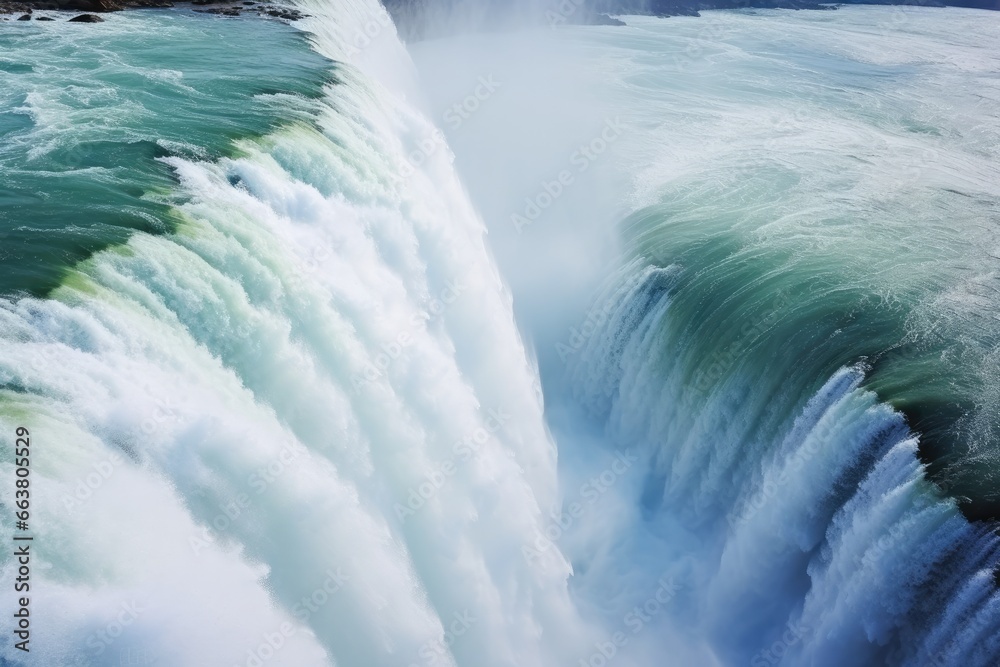 Niagara Falls texture background, the junction of a huge mountain range ...