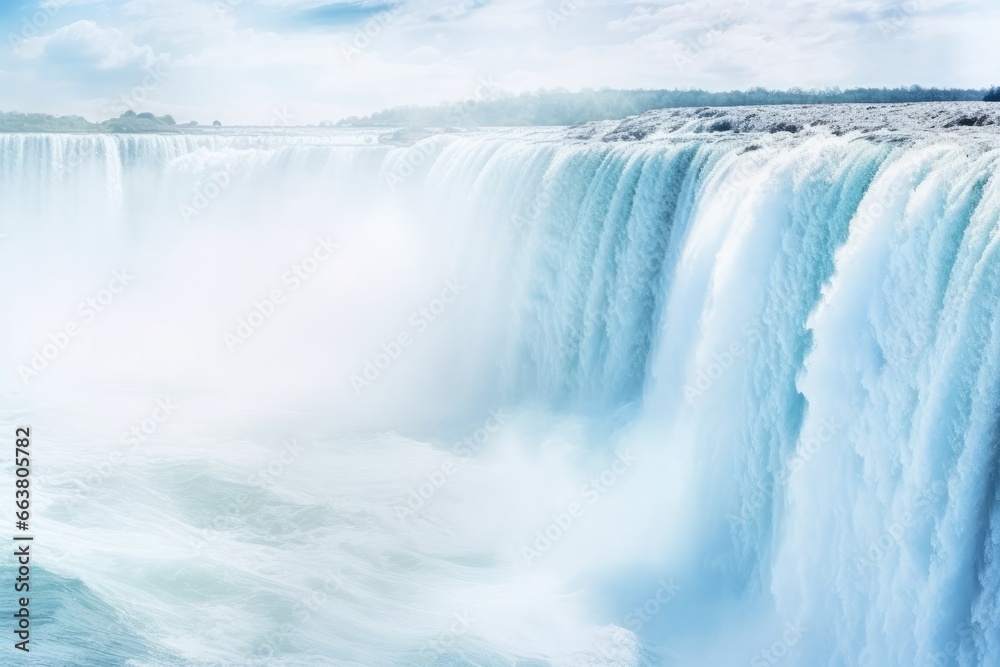 Niagara Falls texture background, the junction of a huge mountain range ...