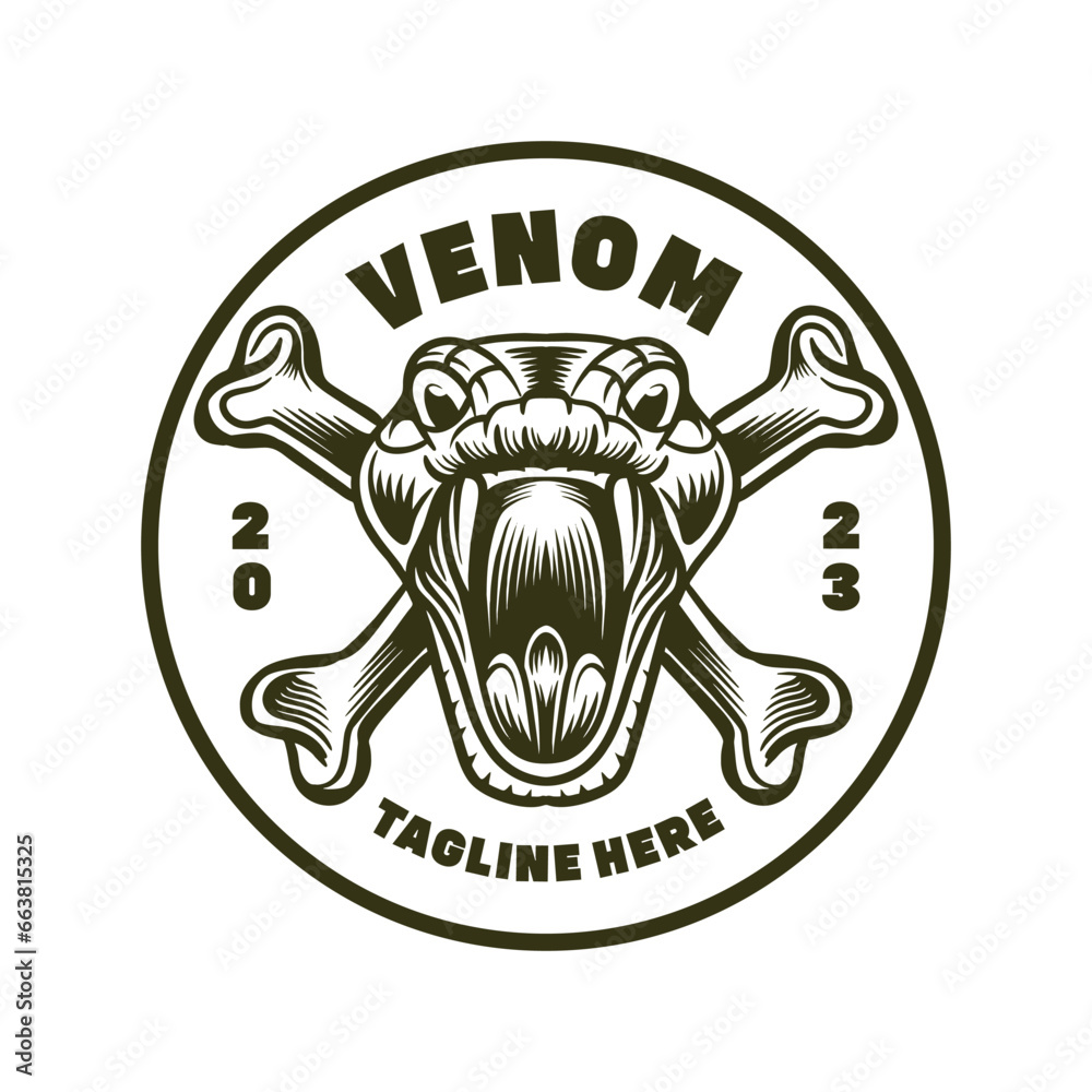 Snake Venom Logo Vector Graphic Design illustration Emblem Symbol and ...