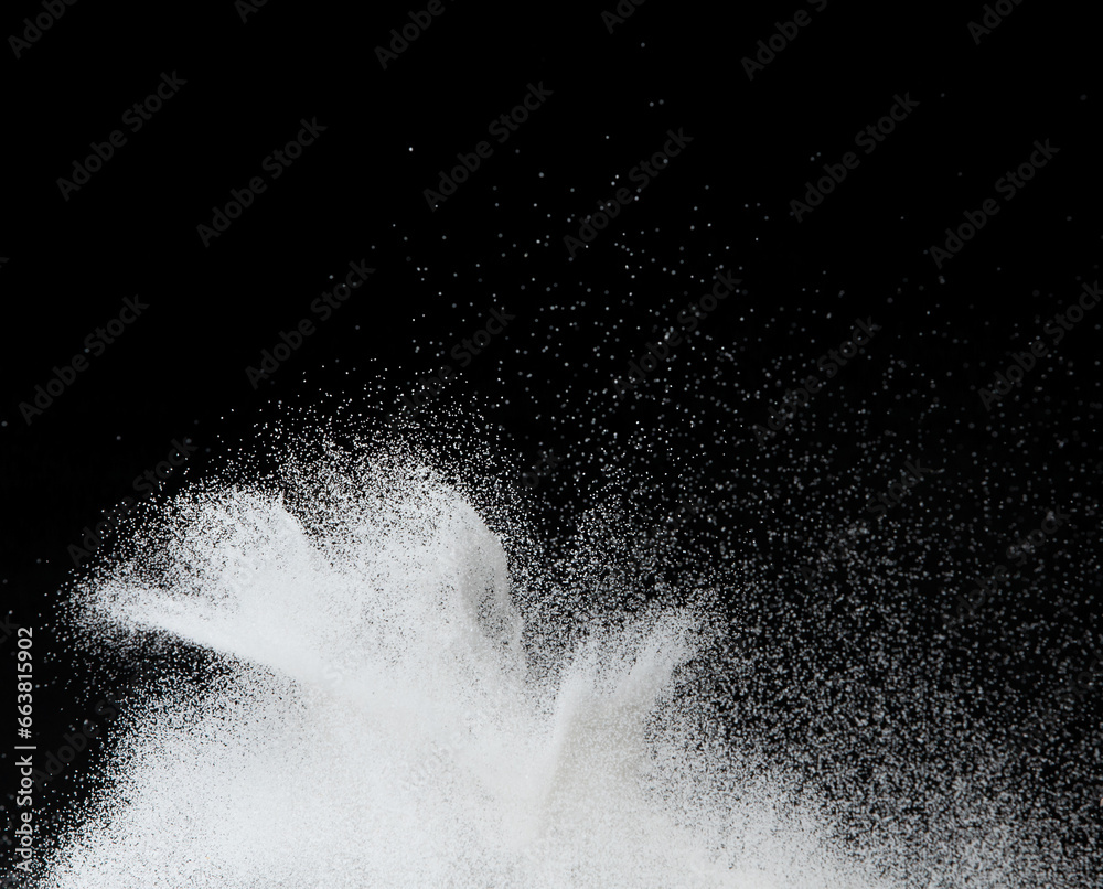 Million of white sand explosion, Photo image of falling down shower ...