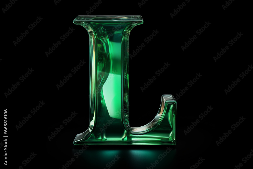 Beautiful natural 3D gemstone font design, alphabet letter L with ...