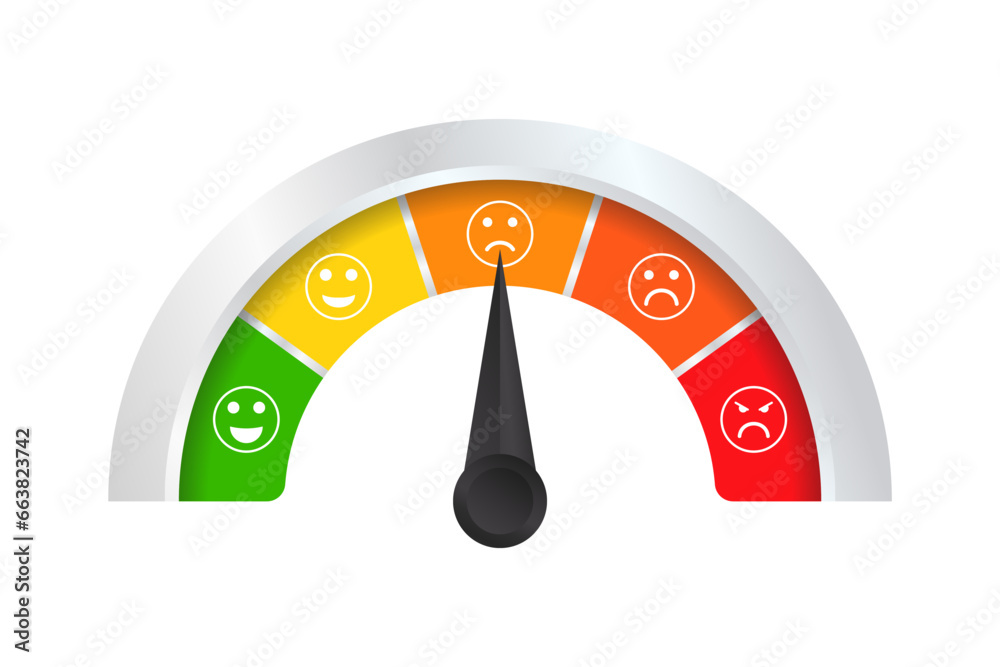 Rate scale level. Mood rating indicators, satisfaction score graph ...