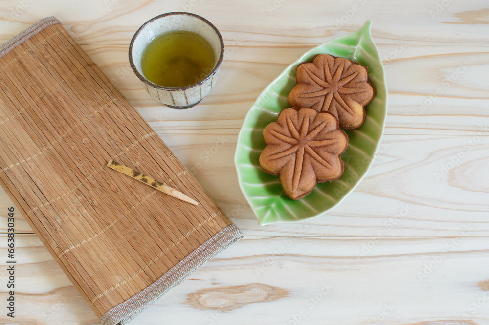 Momiji Manju are sweet cakes traditionally filled with red bean paste ...
