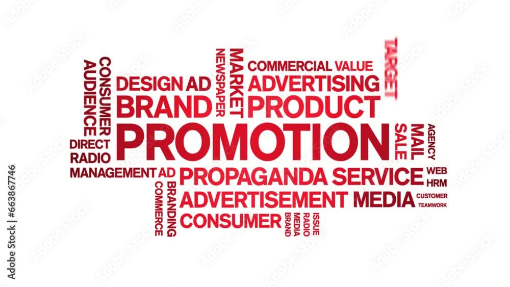 Promotion animated tag word cloud;text design animation kinetic ...