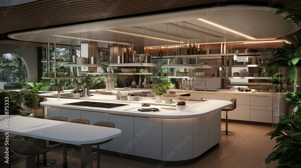 Conceptualize a future kitchen design that prioritizes energy ...