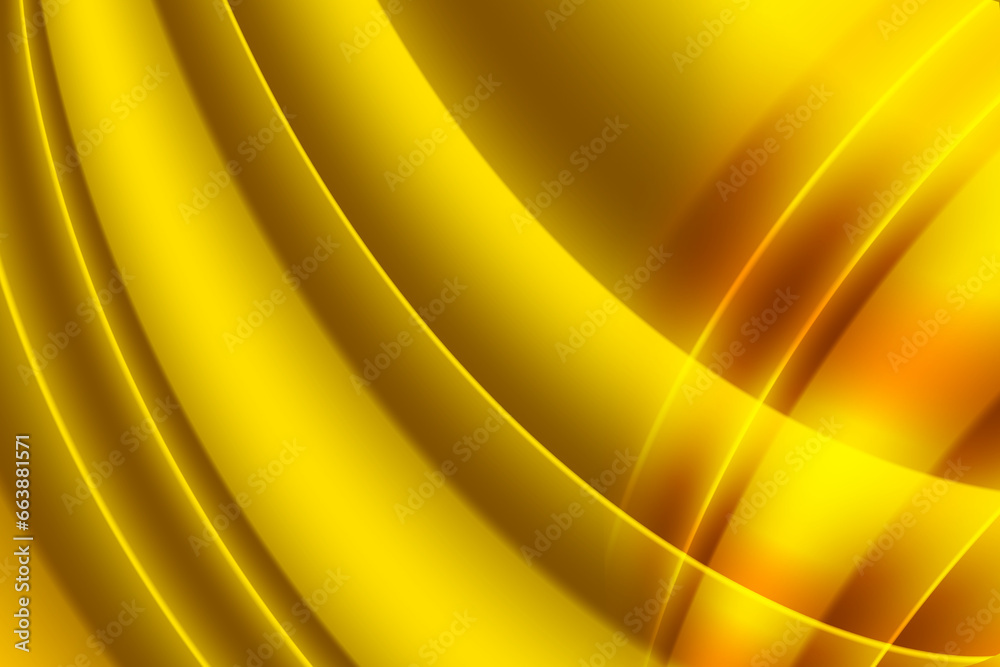 Abstract 3D yellow background design of dynamic wavy shapes in Shiny ...