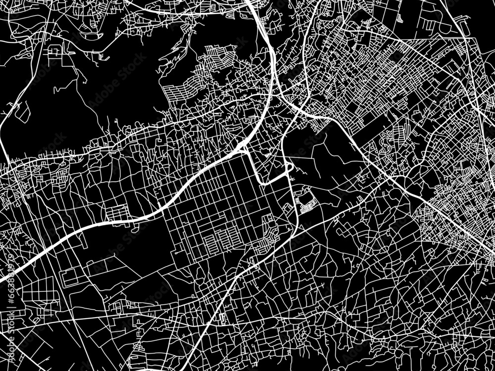 Vector road map of the city of Iruma in Japan with white roads on a ...