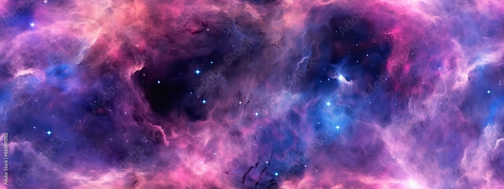 Seamless space texture background. Stars in the night sky with purple ...