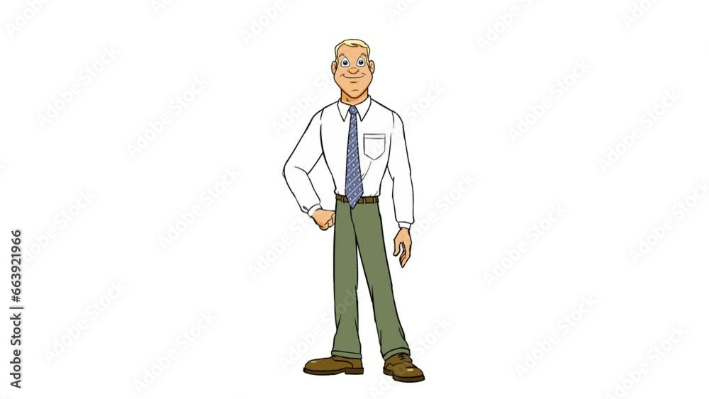 cartoon man tired, unfit, happy background and 2d animation, Cartoon ...