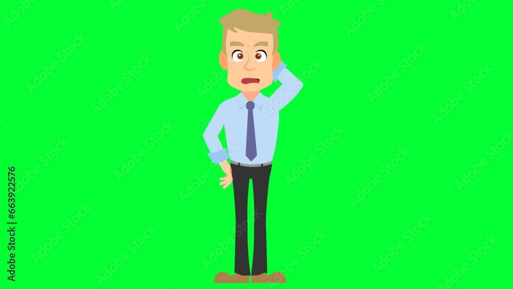 cartoon man thinking, thoughtful background and 2d animation, Cartoon ...