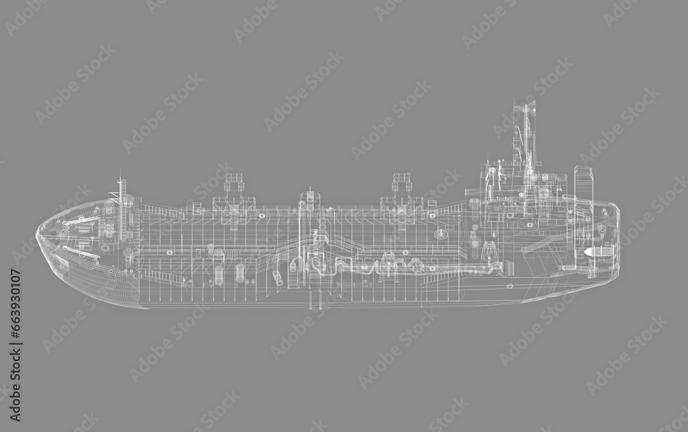 Dredger. Scheme. A technical fleet vessel designed for dredging and ...
