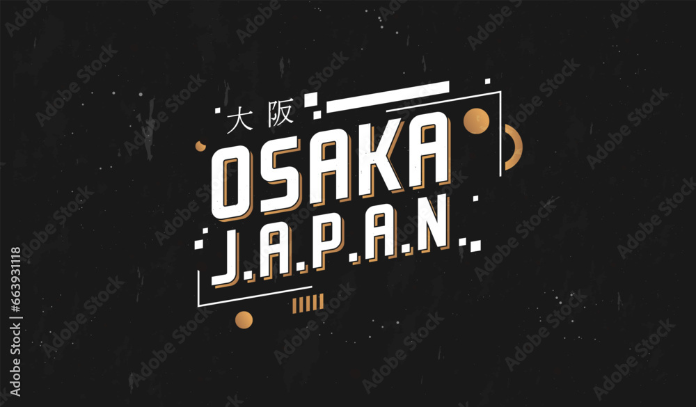 Typography vector design, Japan Osaka text effect. for T-shirt screen ...