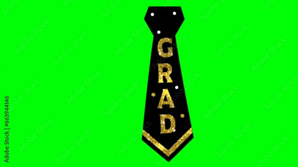 Graduation completely cap animation on a green screen. Congratulations ...