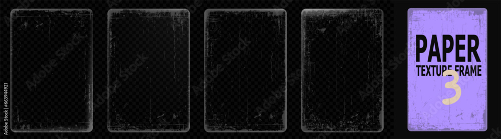 Square distressed edge vinyl record covers set isolated on transparent ...