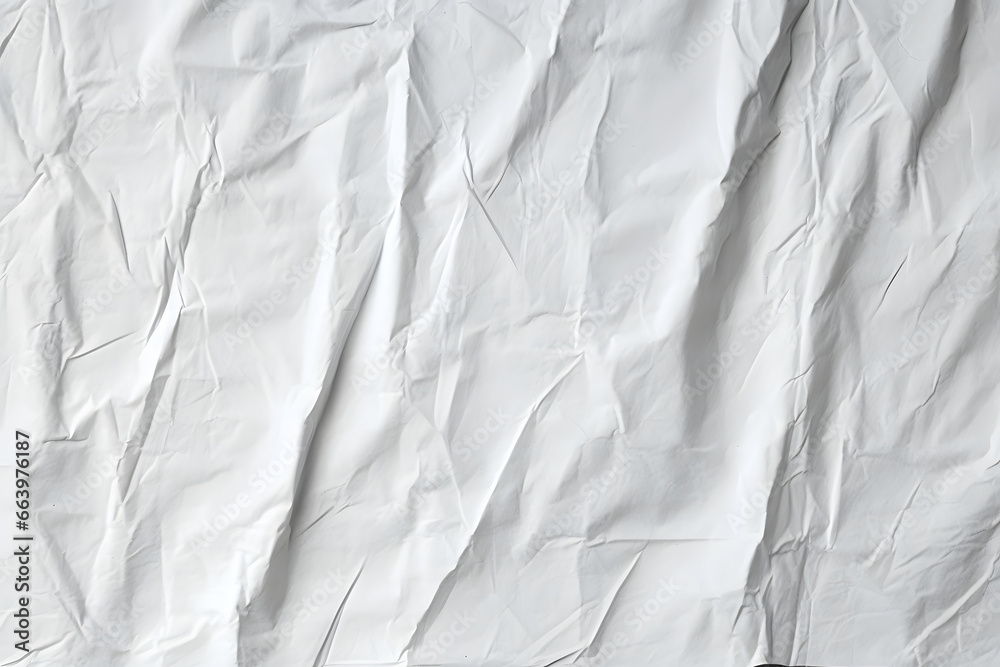 White blank crumpled paper texture background creased old poster ...